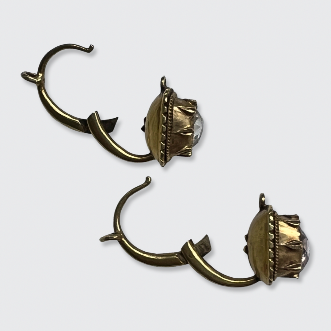 Georgian Rose-Cut Diamond Dormeuse Earrings – 21stfinds