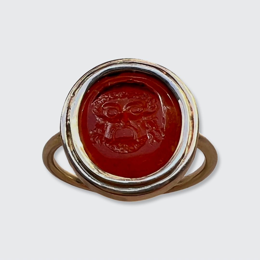 Georgian Paste Greek Mask Intaglio Ring – 21stfinds
