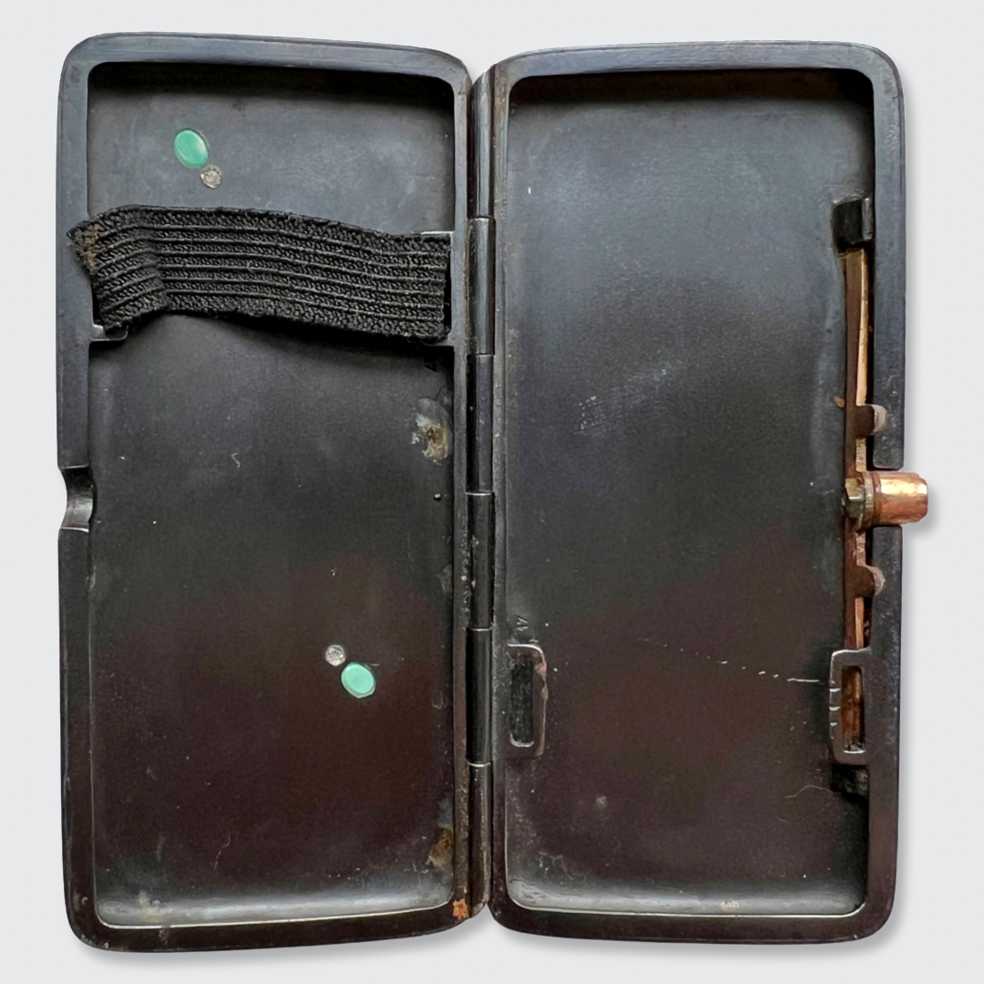 Gunmetal Turquoise & Diamond Spider Cigarette Case – 21stfinds